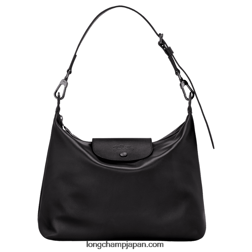 Longchamp 女性 ル プリアージュ エクストラ ホーボーバッグ M 黒 H00RXN392 [H00RXN392 ...